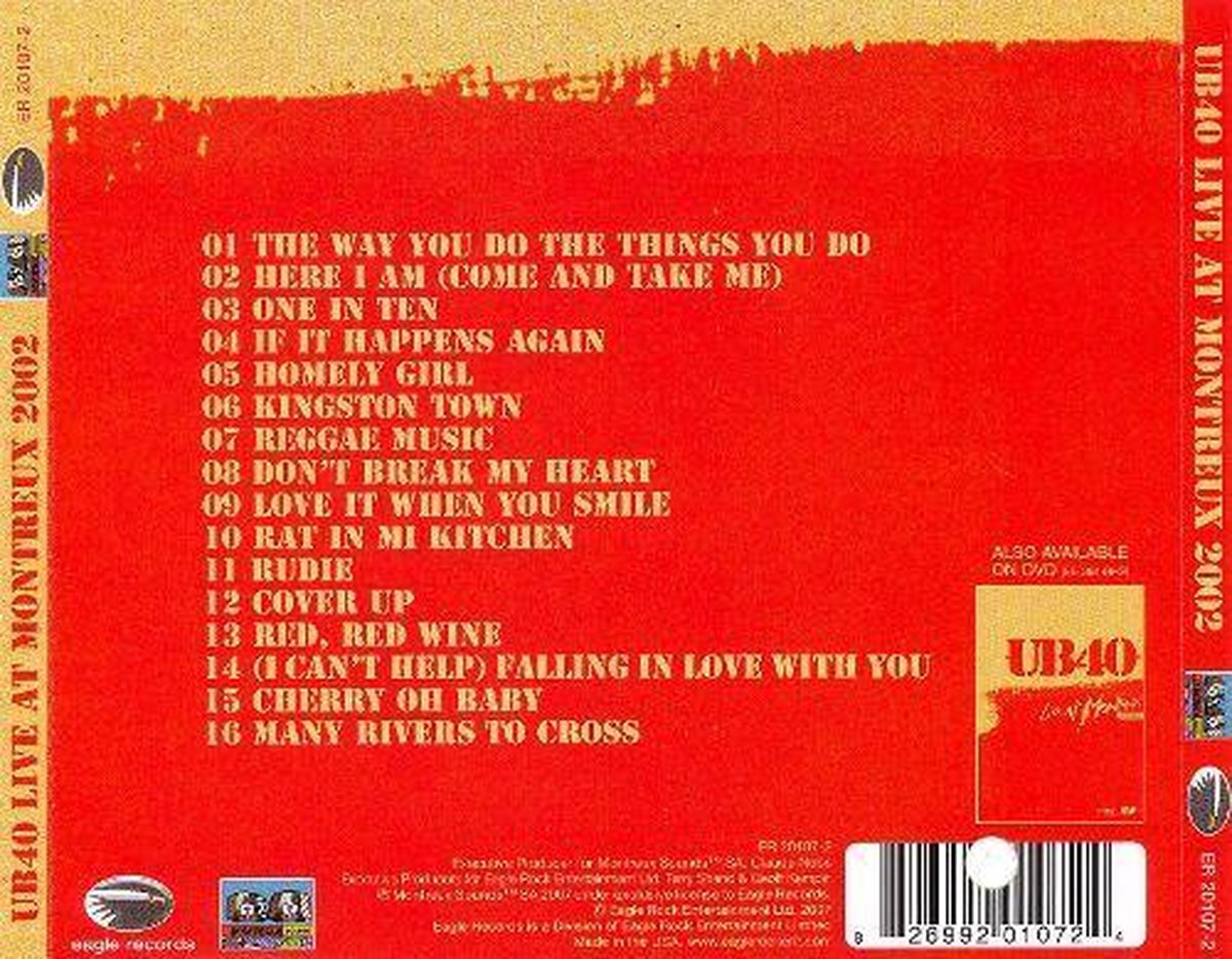 Ub40 - Live At Montreux 2002, UB40 | CD (album) | Muziek | bol