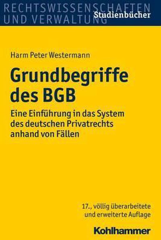 Grundbegriffe des BGB, Harm Peter Westermann | 9783170226777 | Boeken | bol