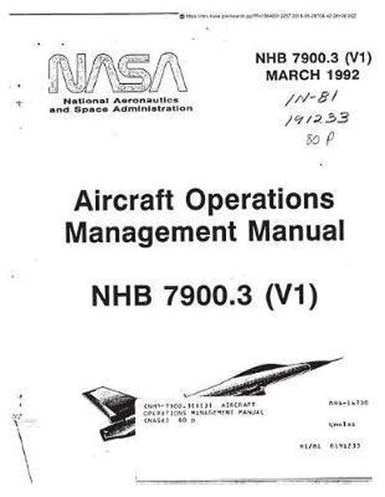 Aircraft Operations Management Manual, National Aeronautics And Space ...