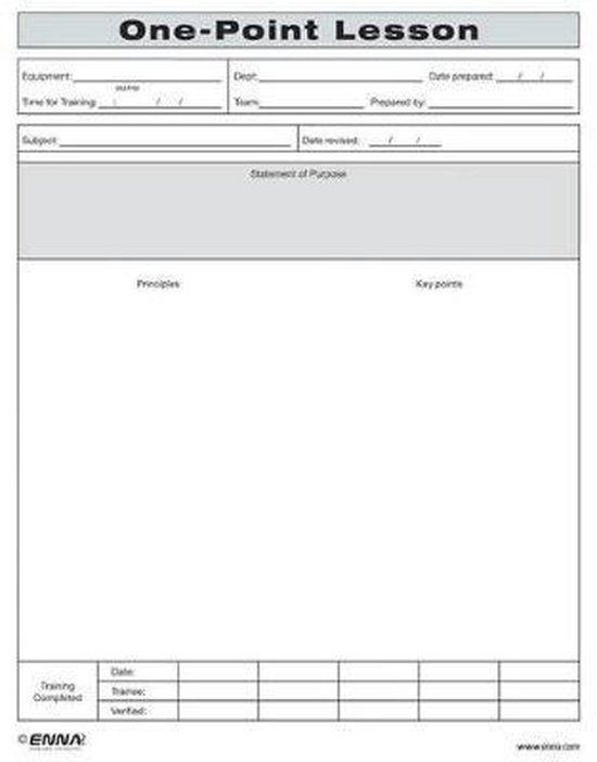 One-Point Lesson Form | 9781138079298 | Enna | Boeken | bol.com