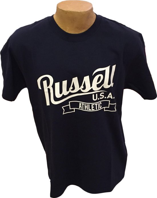 Russell T Shirt navy/wit | bol.com