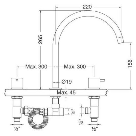 Keukenkraan Vola KV-15 Chroom KV1516 | bol