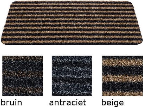 Schoonloopmat buiten / Dimension stripe / 40 cm x 60 cm / 007 antraciet ...