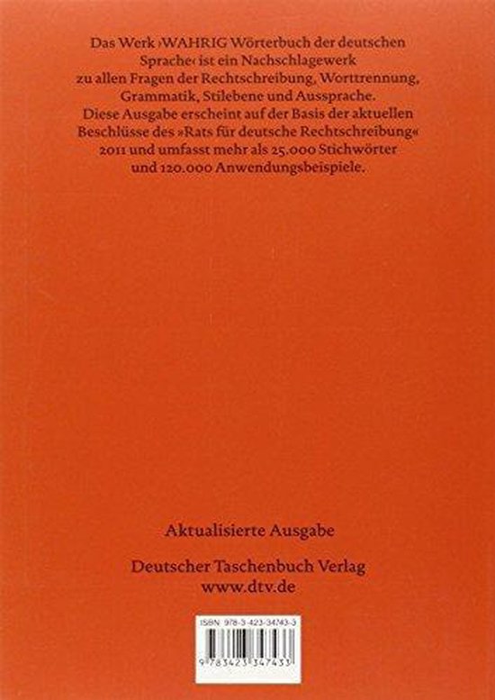 Wahrig Worterbucher | 9783423347433 | Renate Wahrig-Burfeind | Boeken | bol