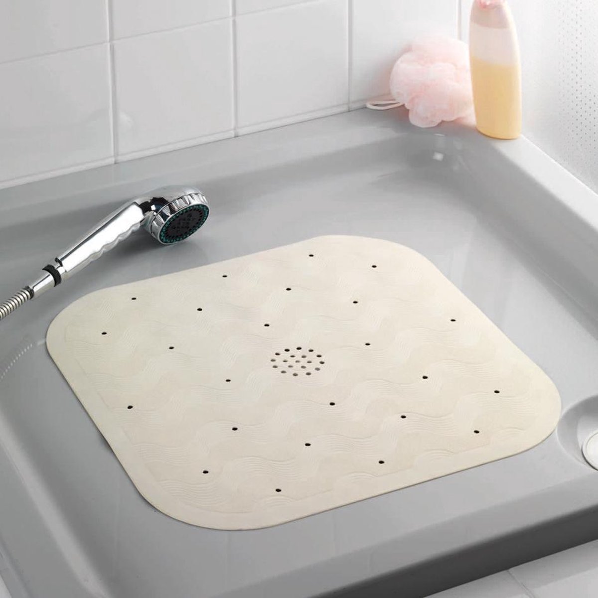 WENKO Douchemat Rubber 45 x 45 cm - Met anti-slip | bol.com