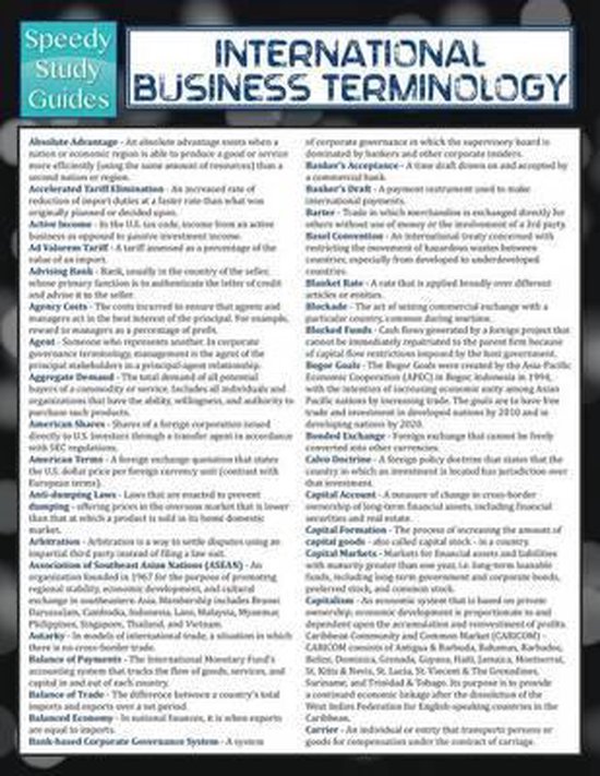 International Business Terminology (Speedy Study Guide) | 9781635011647 ...