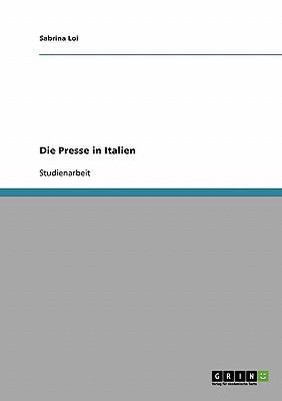 Die Presse in Italien, Sabrina Loi | 9783638807517 | Boeken | bol