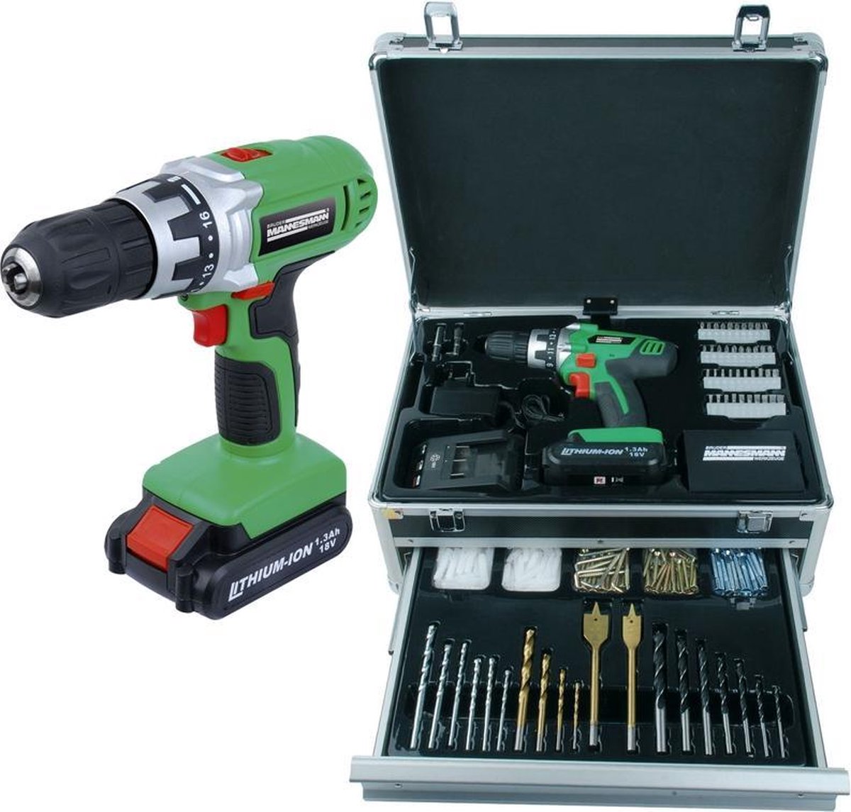 Brüder Mannesmann Li-ion accu boormachineset 18V | bol.com
