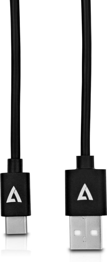 USB A to USB C Cable V7 V7U2AC-2M-BLK-1E Black | bol