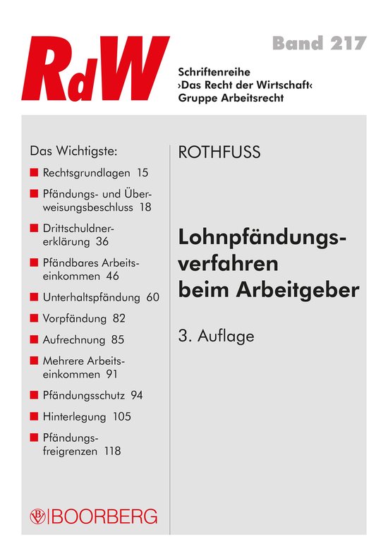Lohnpfändungsverfahren beim Arbeitgeber (ebook), Peter Rothfuss ...