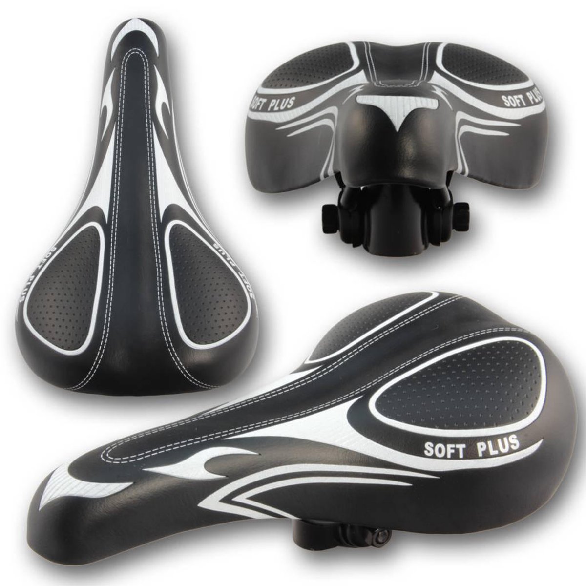 Lifetime Fietszadel 26x15cm zwart / wit MTB ergonomische zadel | bol.com