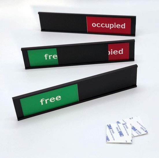 Panneau coulissant Libre - Occupé - 255 mm x 57 mm - Fixation de deux ...