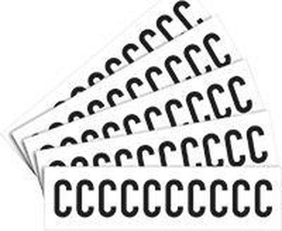 Letter stickers alfabet met laminaat - 5 x 10 stuks - zwart wit ...