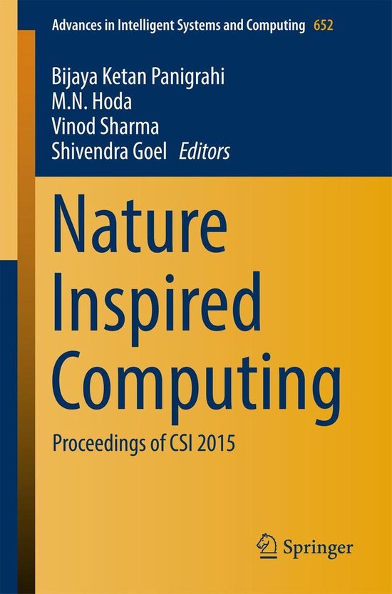 Advances in Intelligent Systems and Computing 652 - Nature Inspired Computing (ebook)... | bol.com