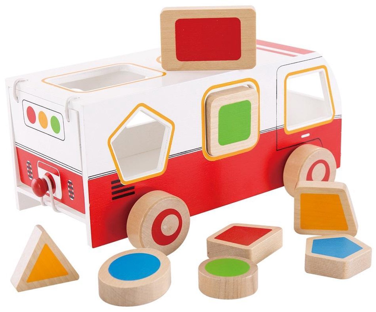 Houten vormen auto sorteerbus | bol.com