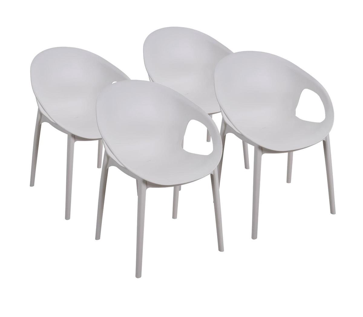 Terrasstoel Cosy (set van 4) - wit - stapelbaar | bol.com