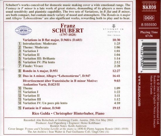 Rico Gulda & Christopher Hinterhuber - Schubert: Piano Works For Four ...