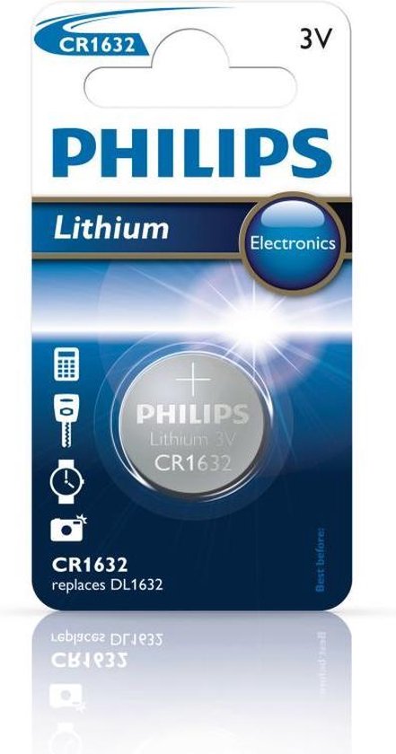 Philips CR1632 - Knoopcel batterij - 1 stuk | bol.com