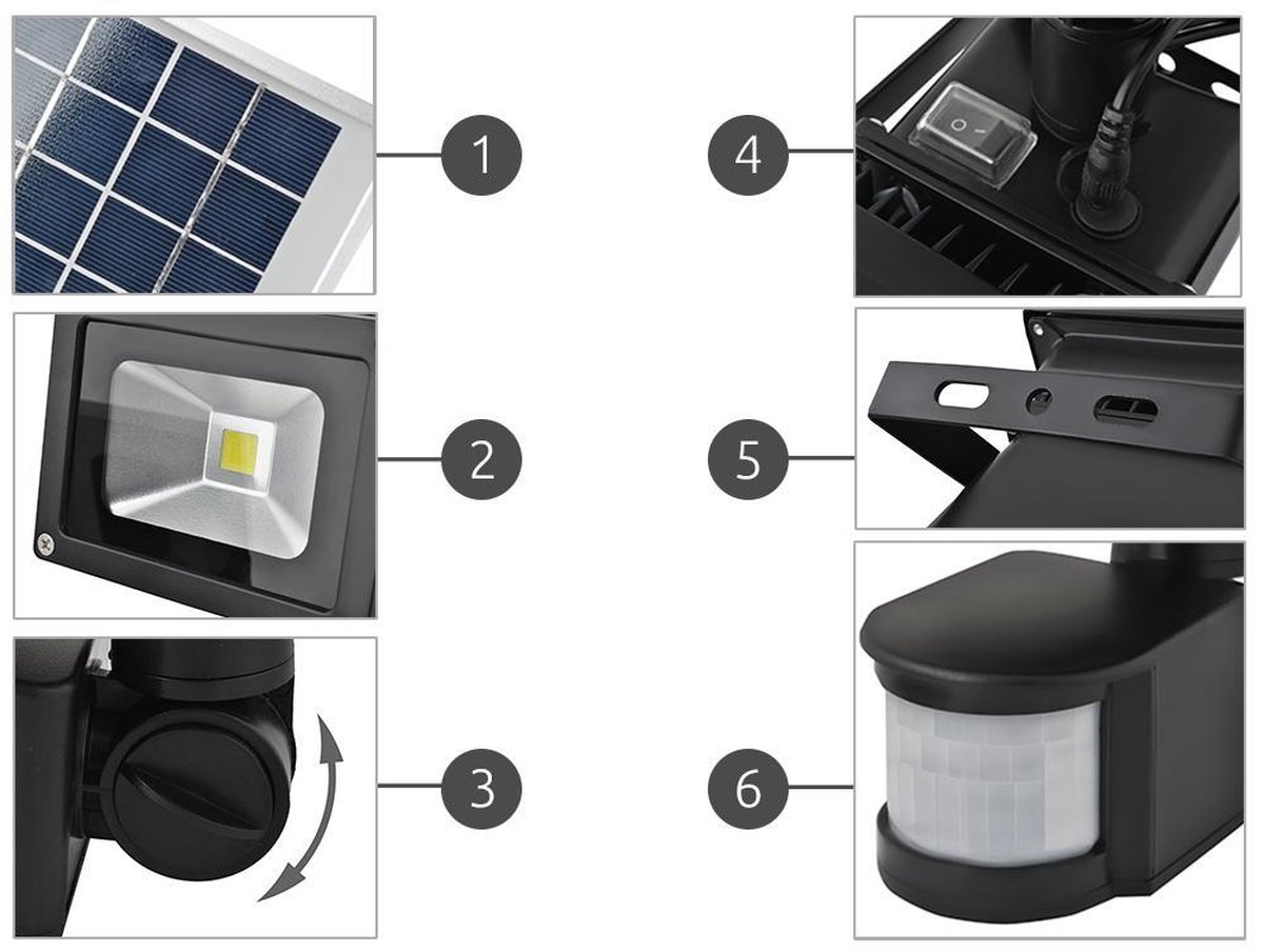 Draadloze LED Schijnwerper - Solar - Met bewegingssensor - Zonne ...