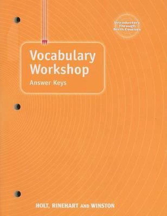 Vocabulary Workshop Answer Keys, Introductory Through Sixth Courses ...