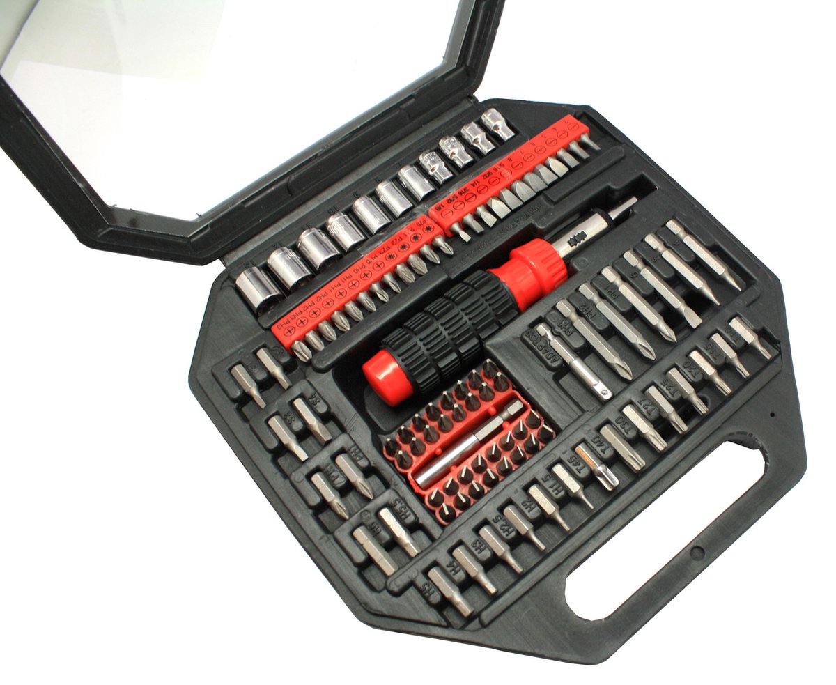 GS schroevendraaierset 99-delig - Ratelschroevendraaier universeel met Bitset - In... | bol.com