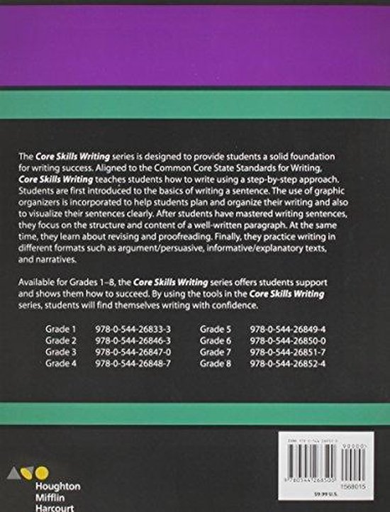 Core Skills Writing Grade 6 | 9780544268500 | Houghton Mifflin Harcourt | Boeken | bol