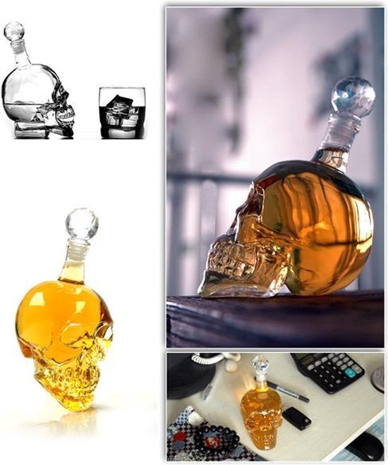 Doodskop FLES - Skull fles - Doodshoofd - SKULL BOTTLE- Crystal Skull ...