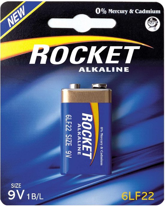 Rocket 9V Alkaline Batterij - 1 stuk | bol.com