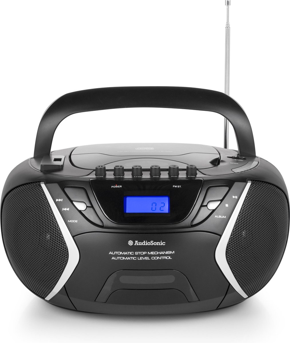 AudioSonic CD1596 MP3 USB CD Radio-Cassettespeler | bol.com