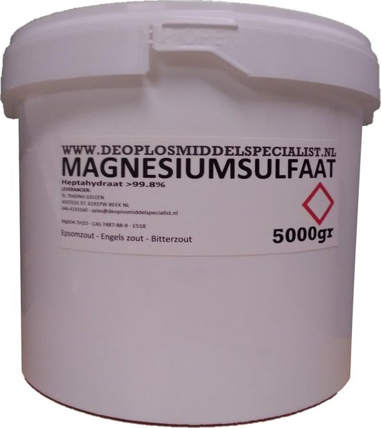 5000gr Magnesiumsulfaat (Bitterzout, heptahydraat, 99%) | bol.com