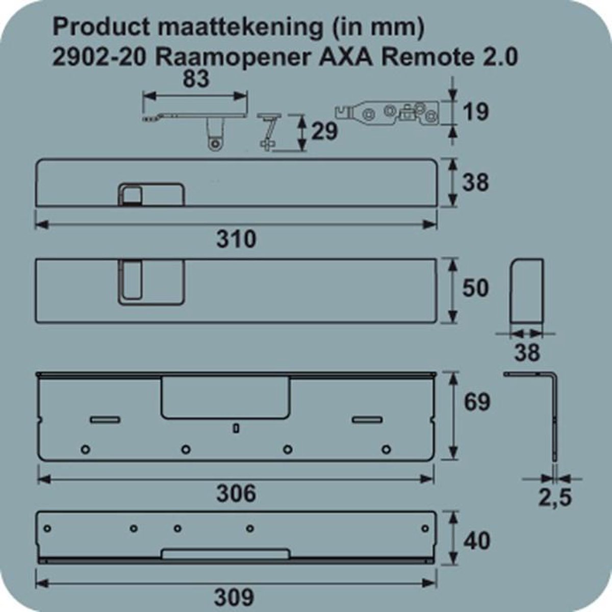 Axa Remote 2.0 met raamopener wit voor valraam SKG** 2902-20-98 | bol.com