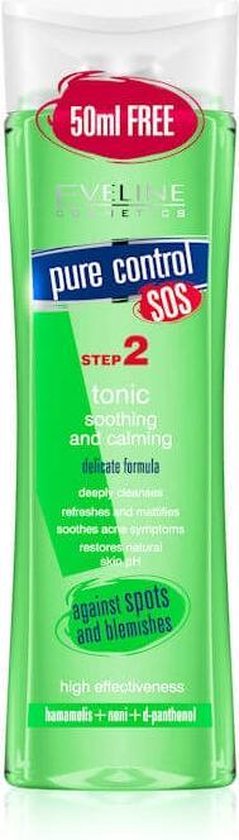 Eveline Cosmetics Pure Control SOS Soothing & Calming Tonic 200ml ...