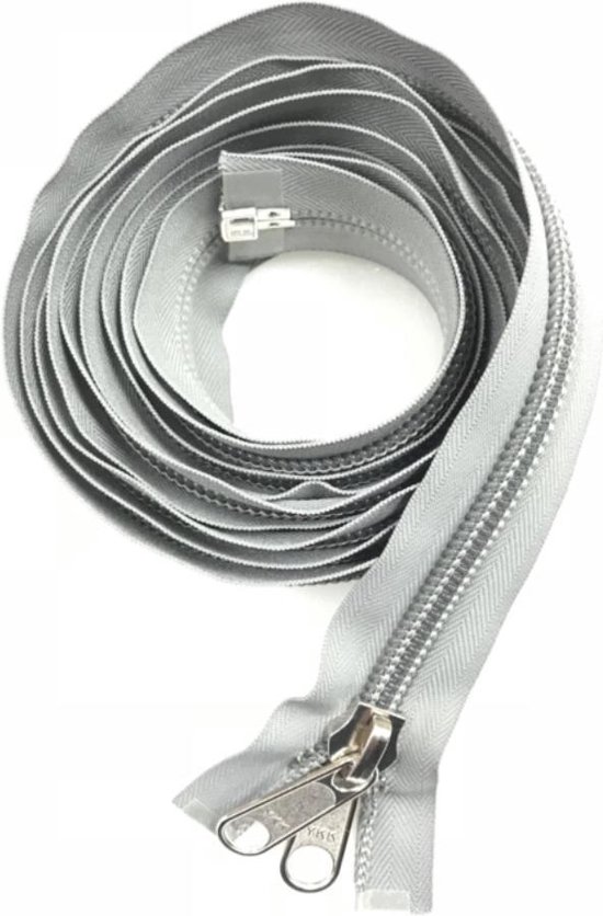 Ykk rits 3,5 mtr-10 mm Grijs-Tent-Bootkap-Cabrio-Ritssluiting | bol