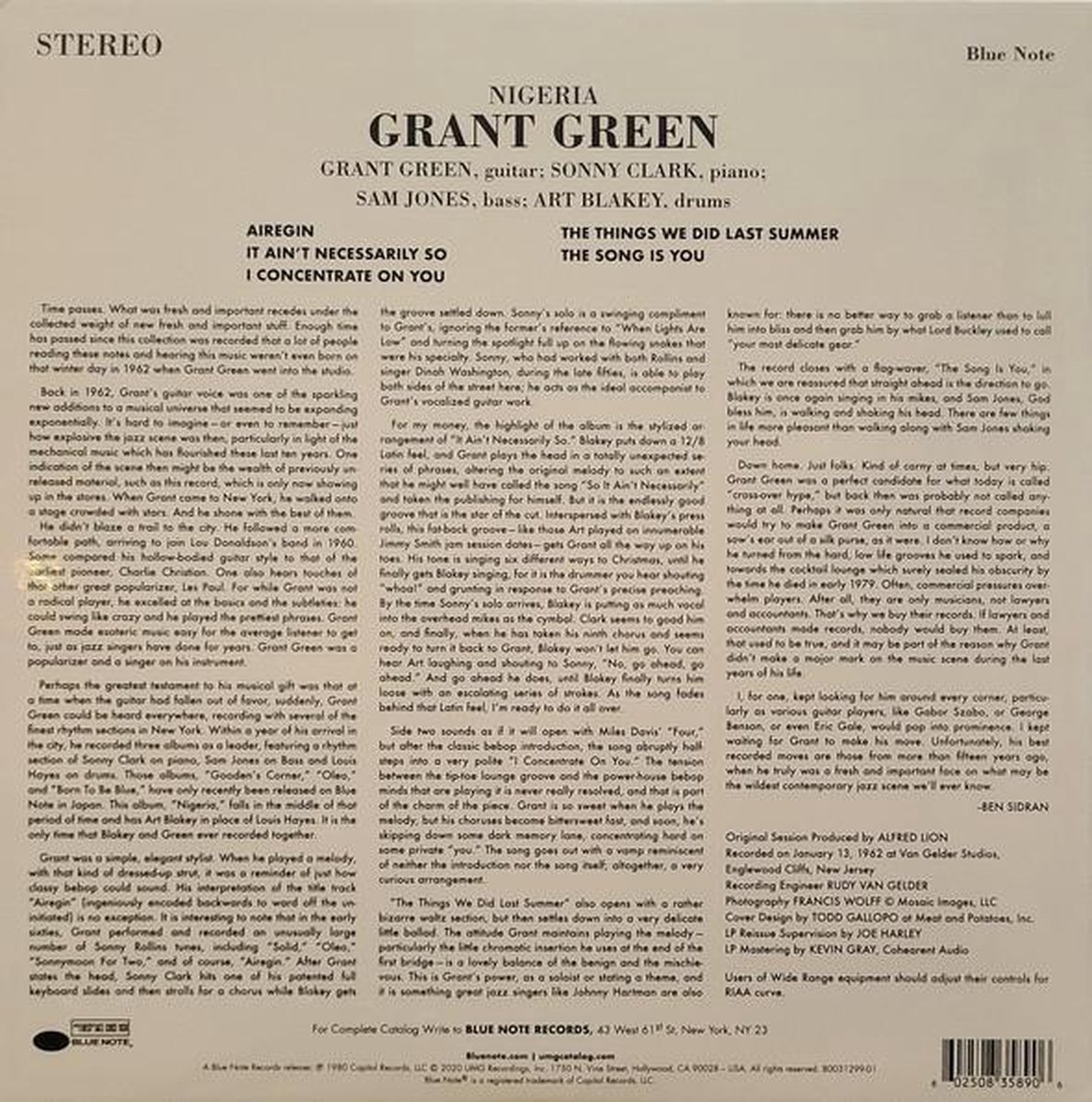 Grant Green - Nigeria (LP) (Tone Poet), Grant Green | Muziek | bol