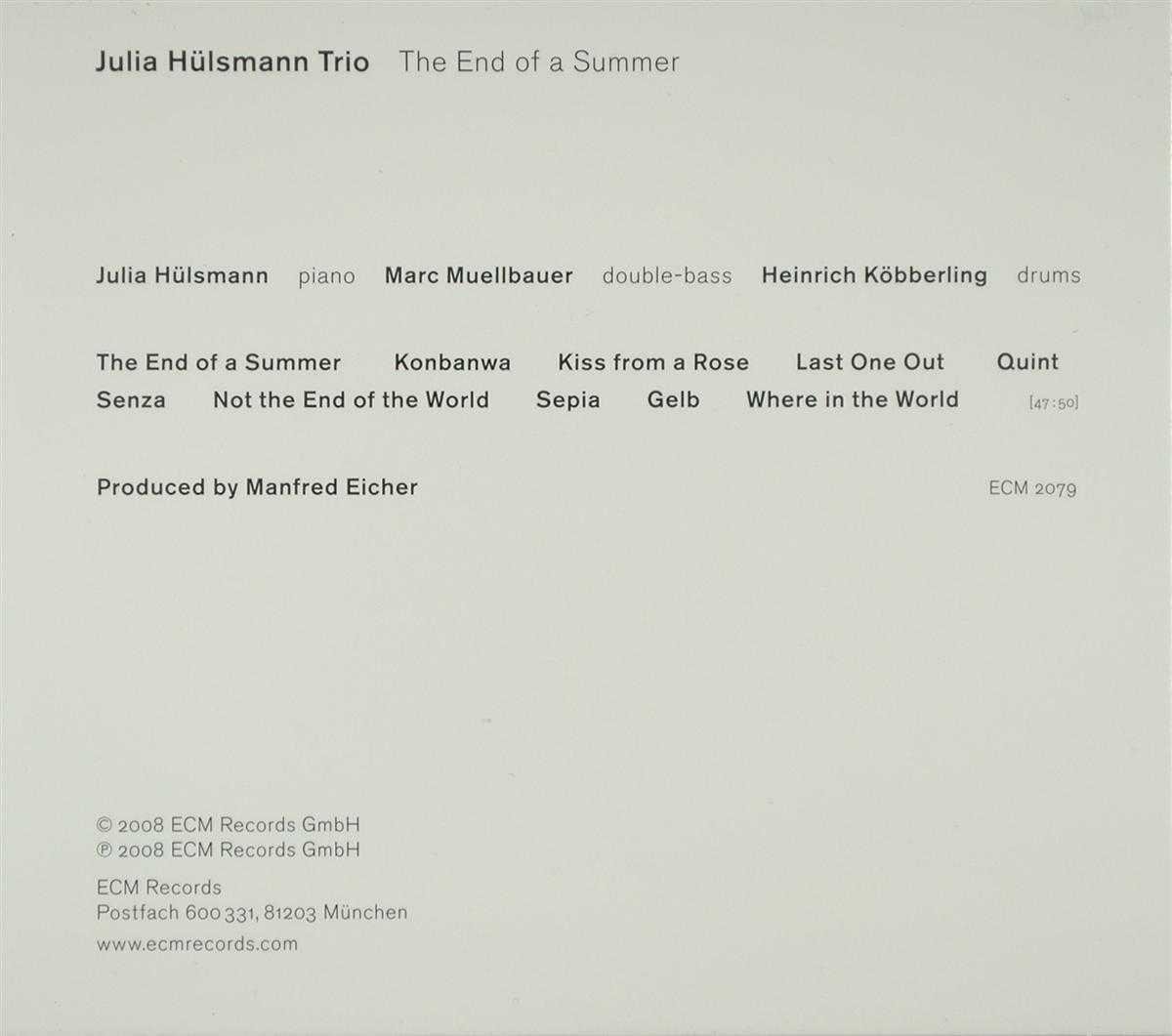 Julia Hulsmann Trio - End Of A Summer (CD), Julia Hülsmann Trio | Muziek | bol.com