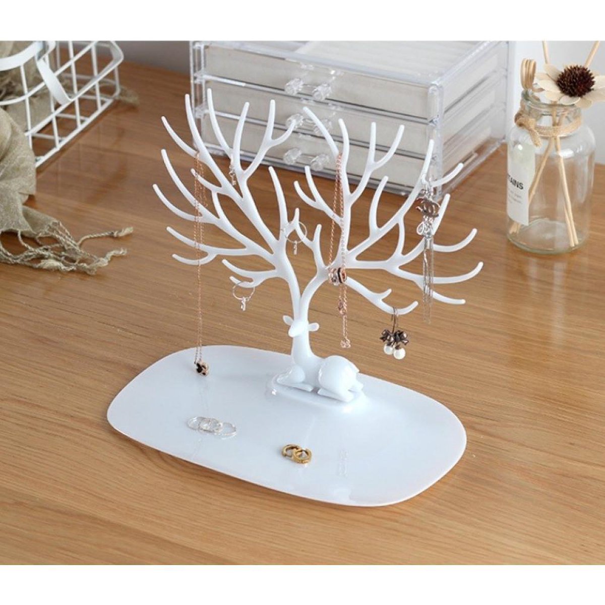 Sieraden standaard Wit/ Display stand Deer Antler Oorbellenrekje ...