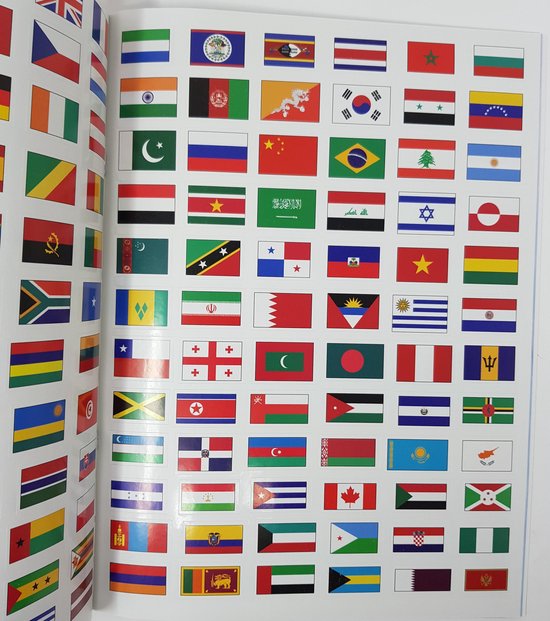 VLAGGENATLAS - MEER DAN 250 STICKERS - ALLERLEI WEETJES OVER VLAGGEN EN ...