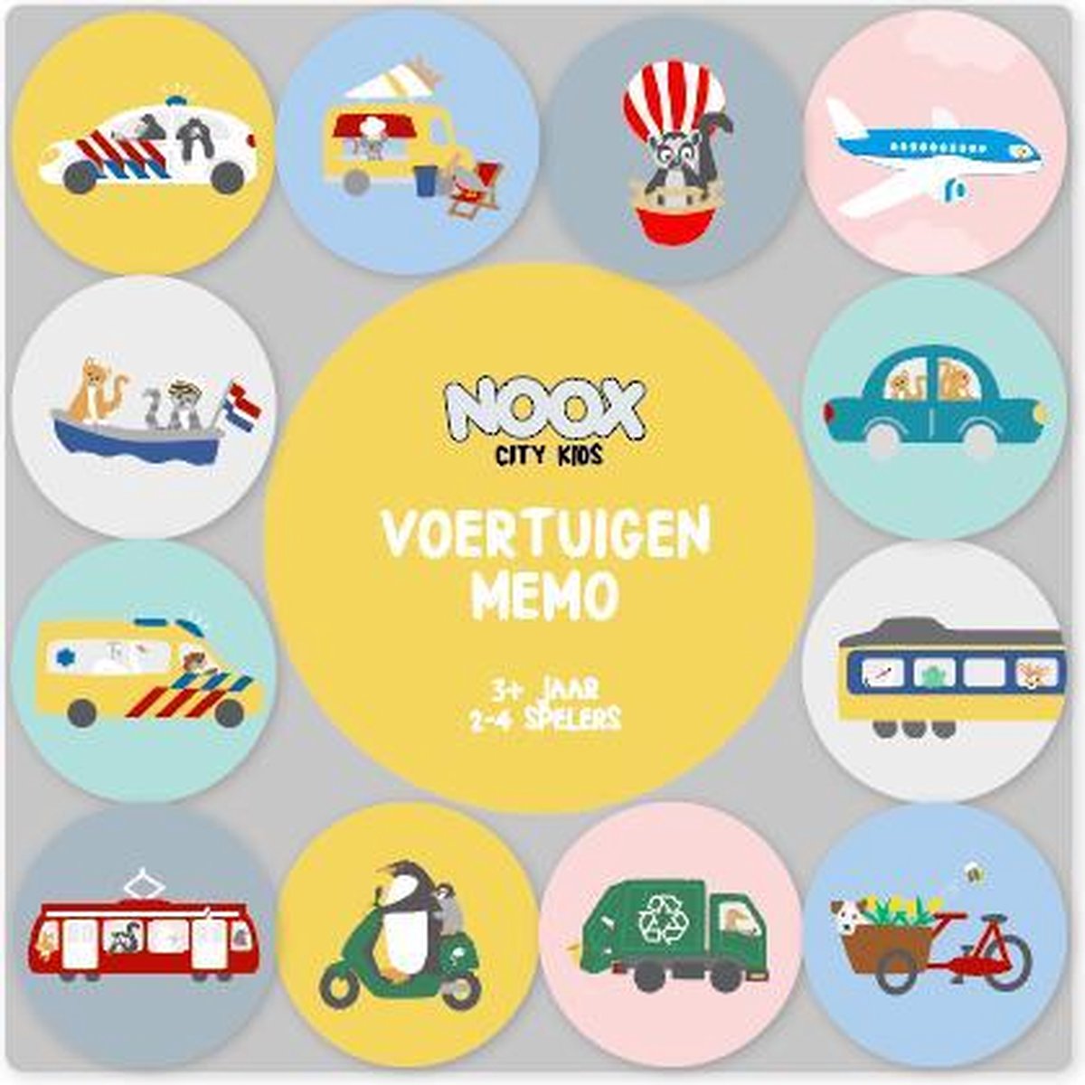 Memo Spel Voertuigen - NOOX City kids | Spel | Voertuigen | Kinderspel ...