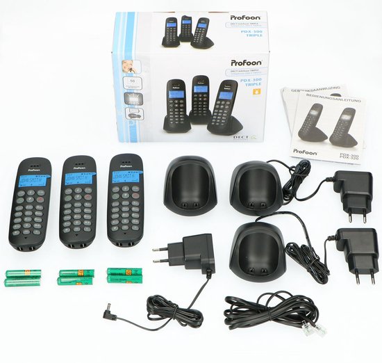 Profoon PDX-300 TRIPLE DECT telefoon triple, zwart - perfecte ...