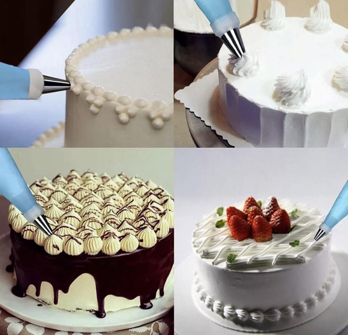 Slagroomspuit met 48 spuit mondjes / taart / decoratie / versiering ...