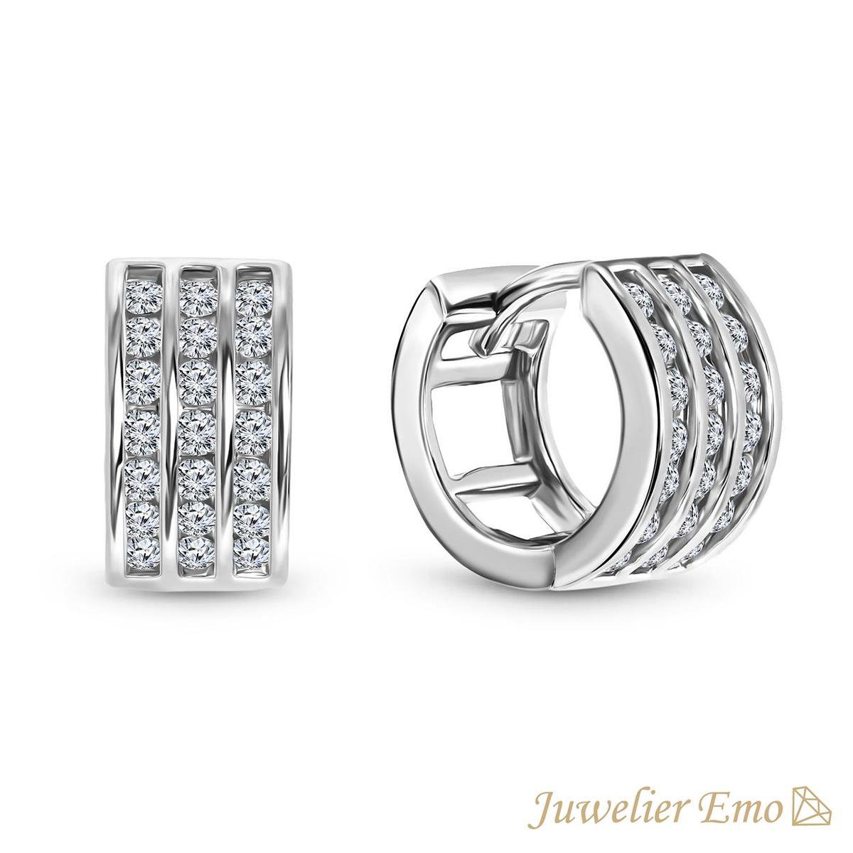 oorringen Zilver Fantasie ROND met Zirkonia stenen – Diameter 13 MM | bol.com