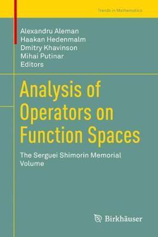Analysis of Operators on Function Spaces: The Serguei Shimorin Memorial Volume |... | bol.com