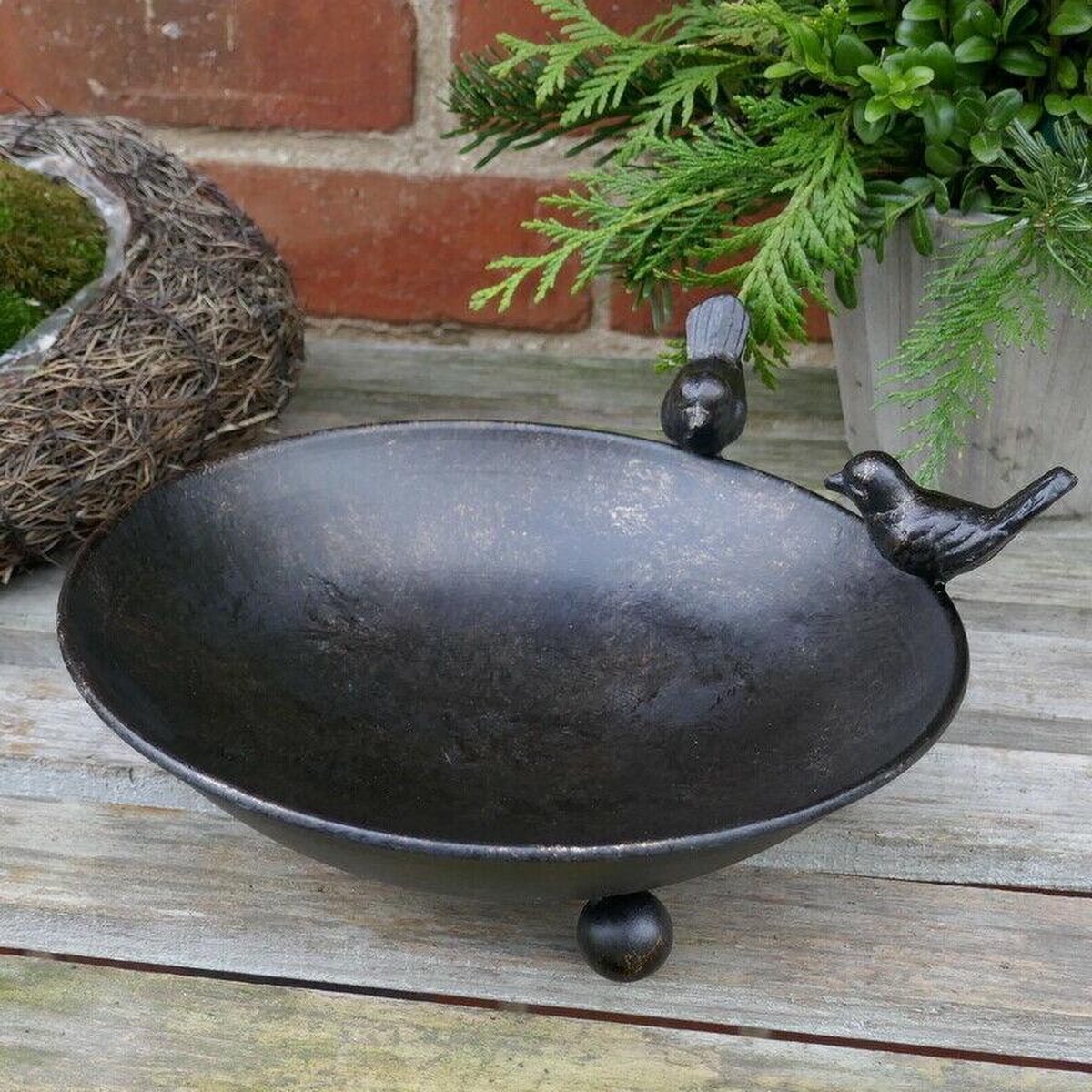 Vogelbad - Rond metaal - Vogeltjes | bol.com