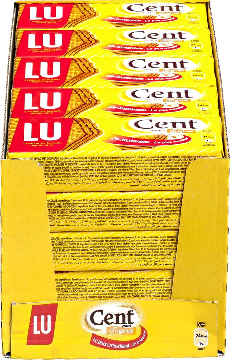 LU Cent Wafers - Krokante Wafeltjes Gevuld Met Chocolade - 45g X 30 ...