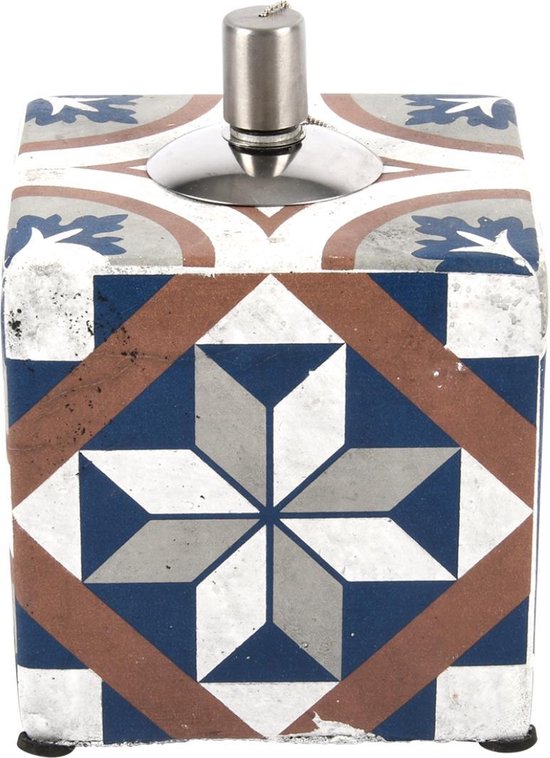 Esschert Design Olielamp Portugese tegels beton 13,6x17,4cm | bol