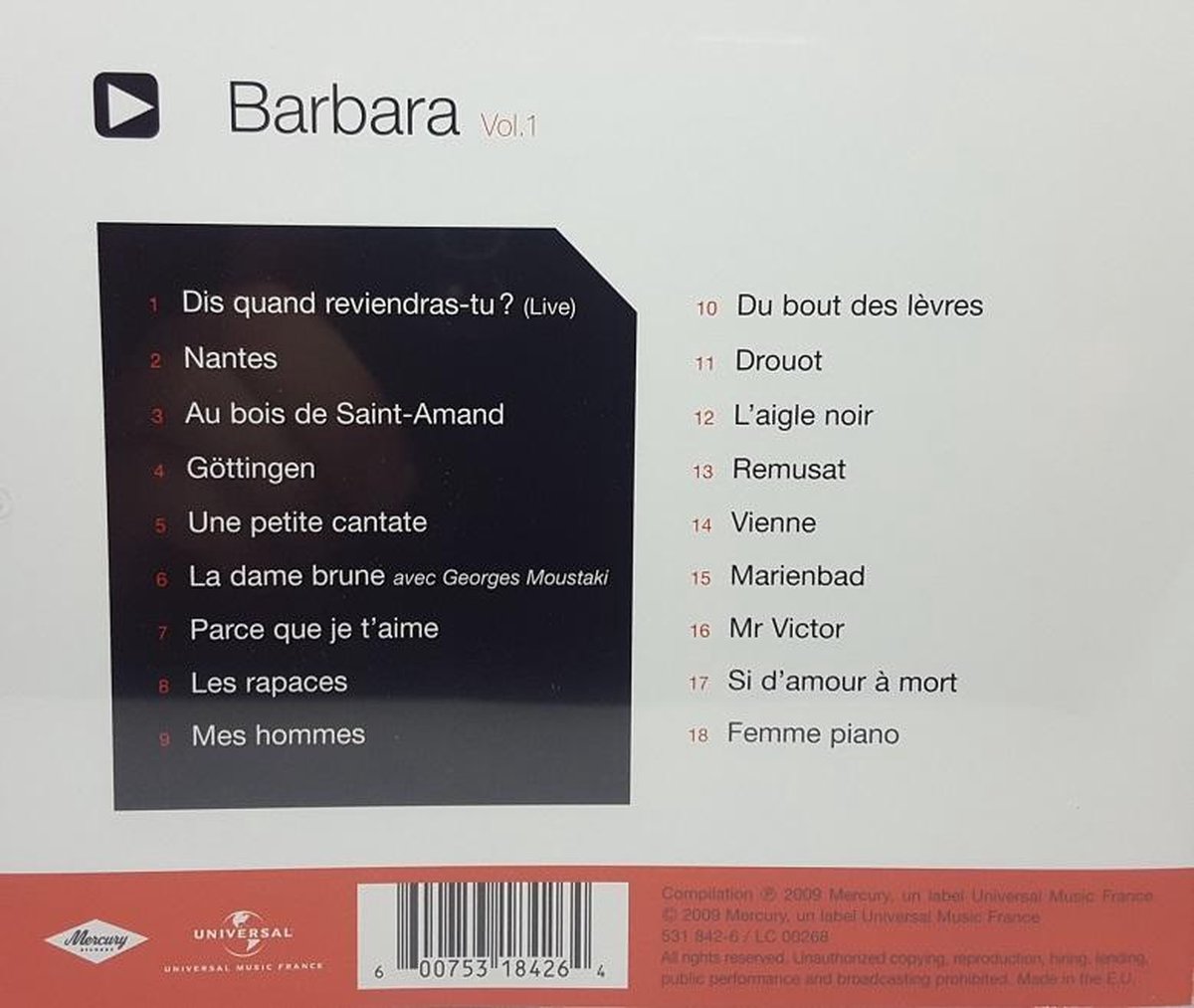 Barbara - Master Serie Vol.1 (CD), Barbara | Muziek | bol