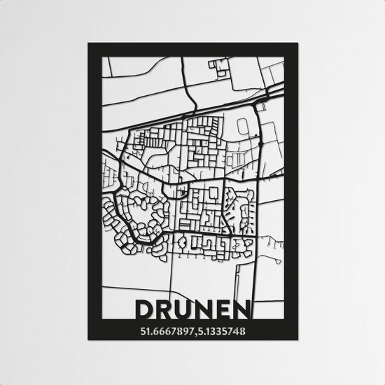 DRUNEN KAART - Cityweb - Steden - Wanddecoratie - Muurdecoratie - Muur ...
