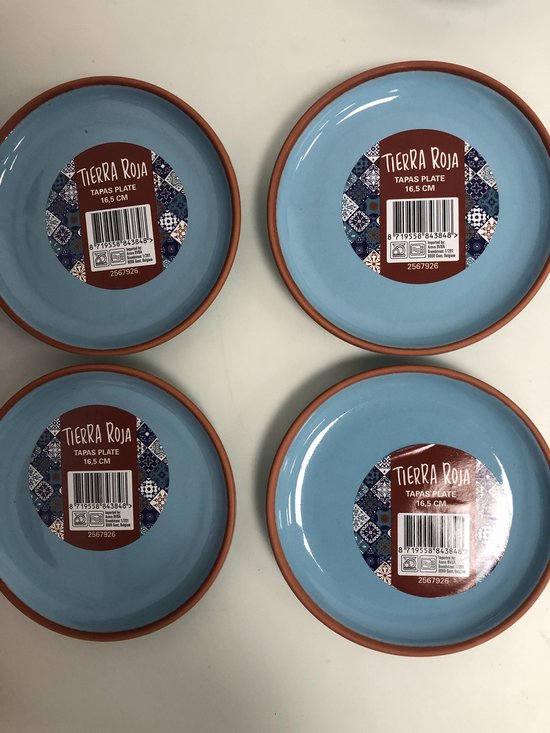 Tapas bordjes licht blauw (set van 4) | bol