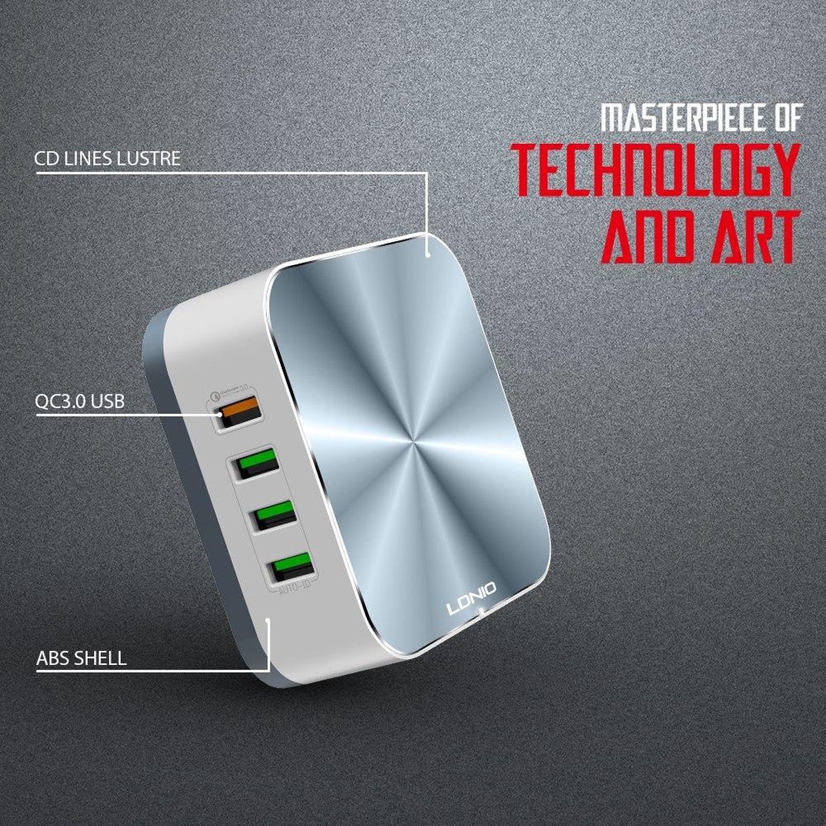 LDNIO A8101 - Multi 8 USB-poort verdeler Desk Bureau oplader QC3 ...