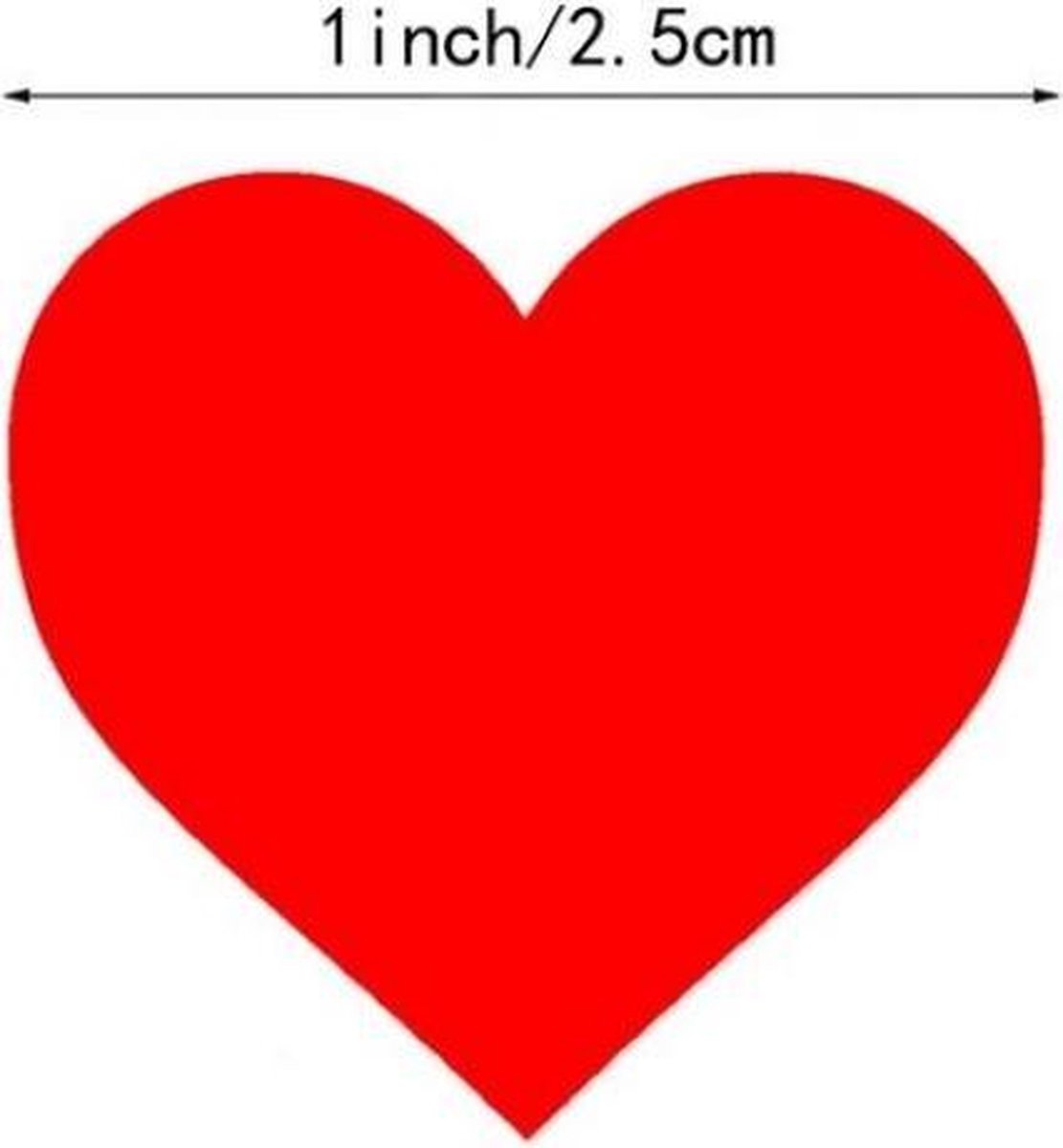 500 Stickers Rood Hart Op Een Rol - 2,5 cm - Label Hart - Valentijn ...